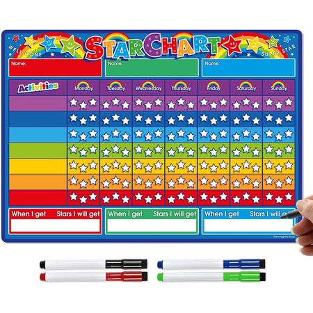 Magnetic Weekly Reward & Star Chart For Children - A3 from £11.95