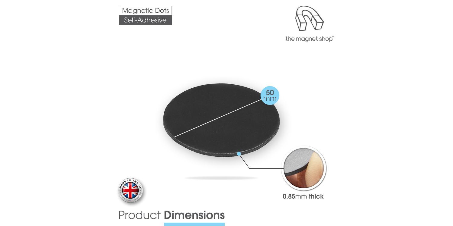 Magnetic Circles - 50mm Diameter - Self-Adhesive from £8.95