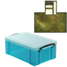 Electric Blue Storage Box with Base Sheet & Sticker Labels (Transparent ...