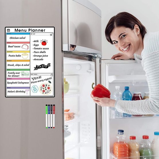 Magnetic Weekly Meal Planner & Menu Whiteboard With Pens from £8.95