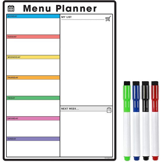 Magnetic Weekly Meal Planner & Menu Whiteboard With Pens from £8.95
