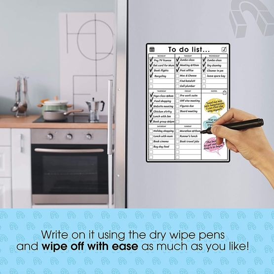Magnetic Weekly To Do List and Planner BLACK & WHITE from £8.95