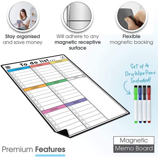 Magnetic Weekly Whiteboard To Do List & Planner from £8.95