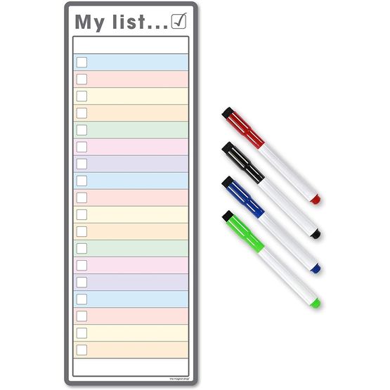 Magnetic My List for Shopping, Tasks and Priorities - Slim A3 from £9.95