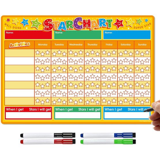 Magnetic Weekly Reward & Star Chart For Children - A3 from £11.95