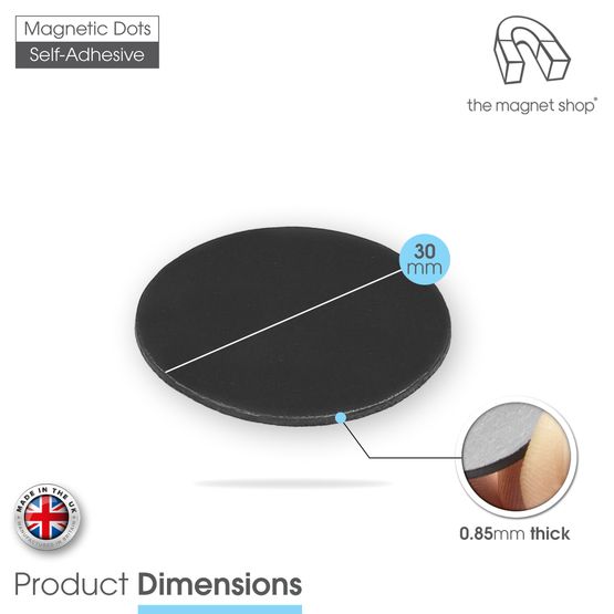 30mm Self-Adhesive Magnetic Circles | The Magnet Shop
