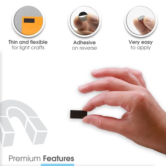 Self-Adhesive Magnetic Rectangle (12.5mm x 25mm) from £3.45