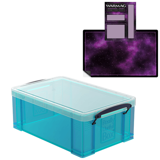 Electric Blue Storage Box with Base Sheet & Sticker Labels (Transparent ...